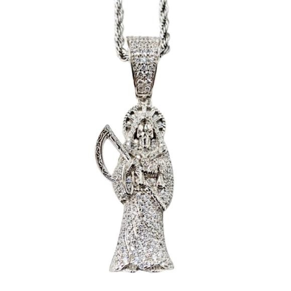 Accessories | Santa Muerte Medalla 14k W Gold Holy Death Reaper ...